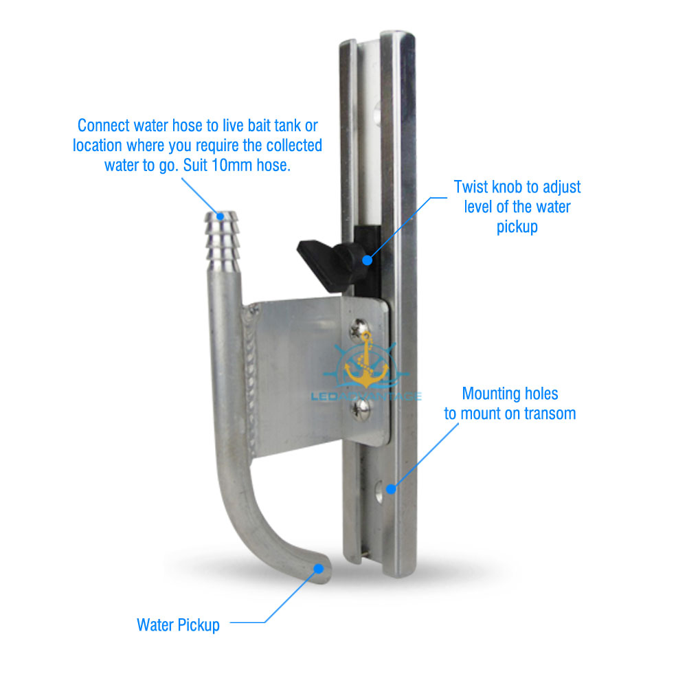 ALUMINIUM MARINE GRADE TRANSOM SURFACE MOUNT LIVE BAIT TANK BOAT WATER ...